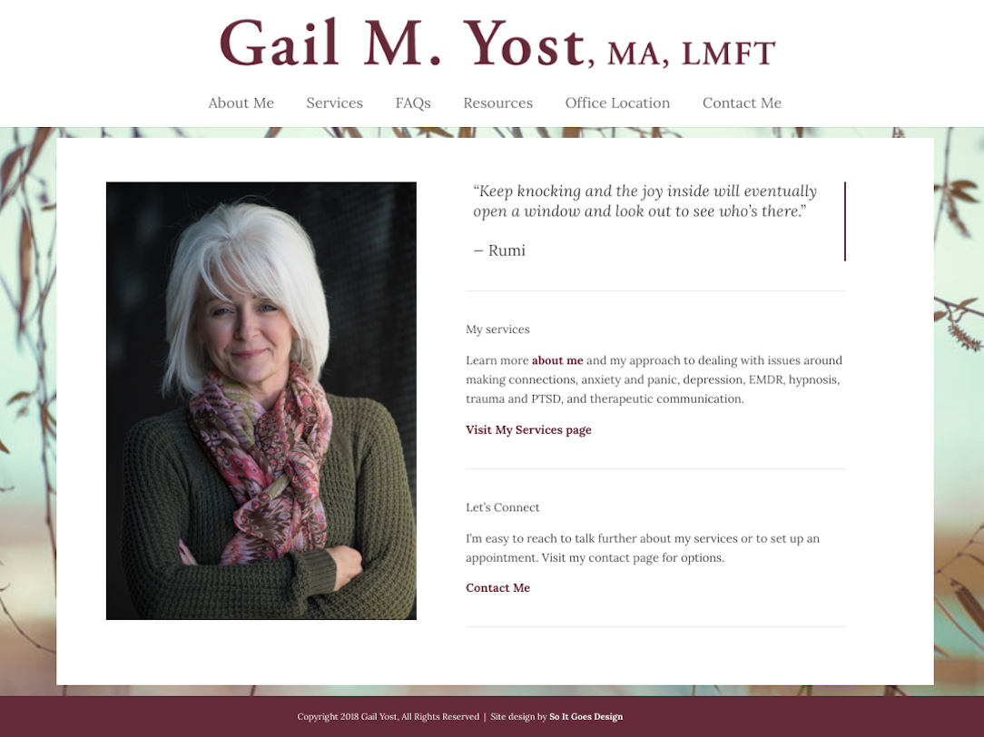 Gail Yost, MA, LMFT-S - Gail Yost and Associates